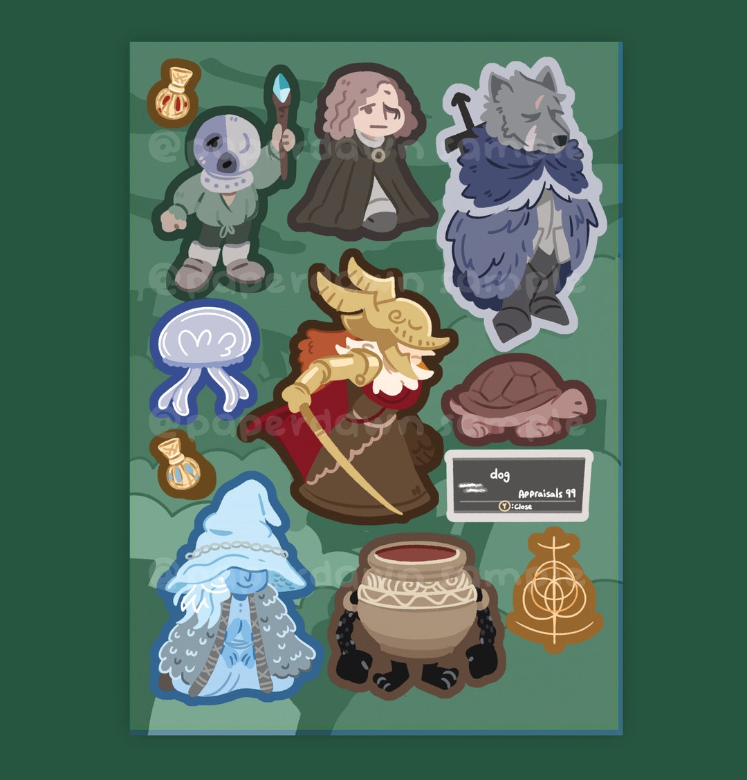 Cutsey Elden Ring - Vinyl Sticker Sheet - Etsy