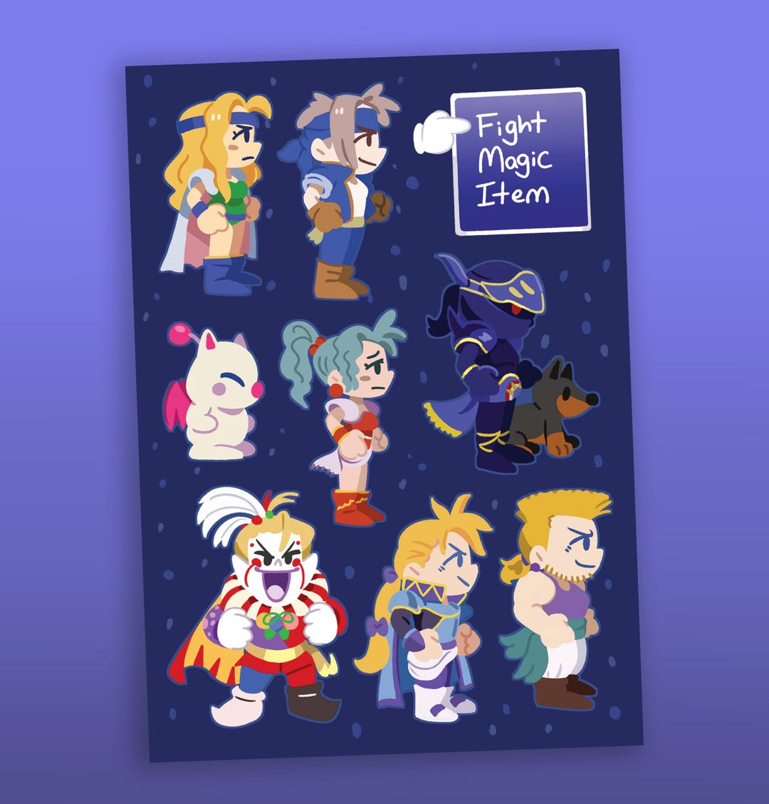FF6 Character Sprites - Vinyl Sticker Sheet - Etsy