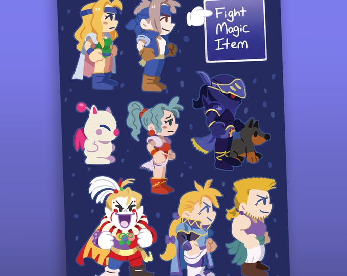 FF6 Character Sprites - Vinyl Sticker Sheet - Etsy