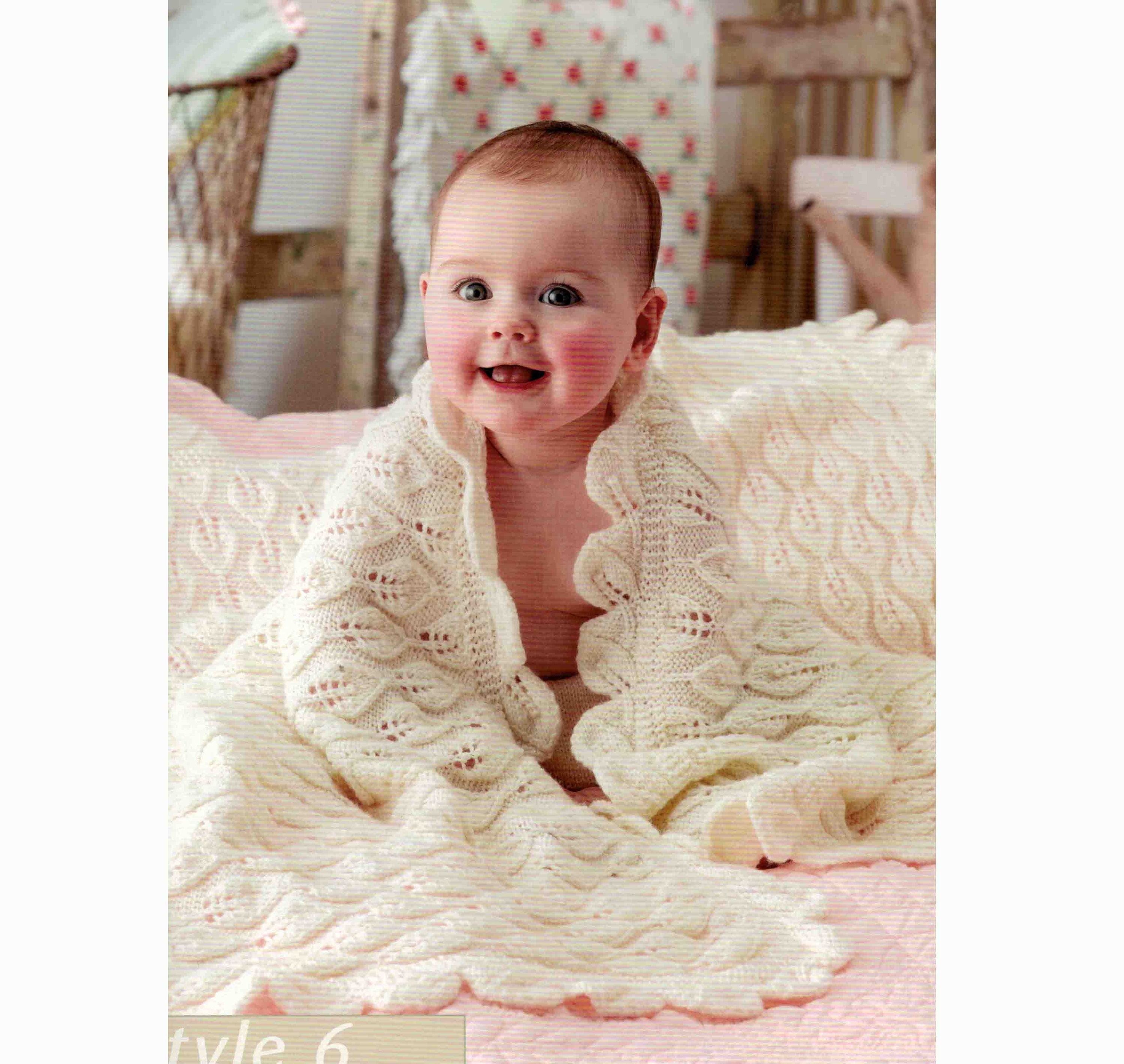 Baby Shawl Leaf Design Knitting Pattern in ENGLISH 4 Ply Fingering ...