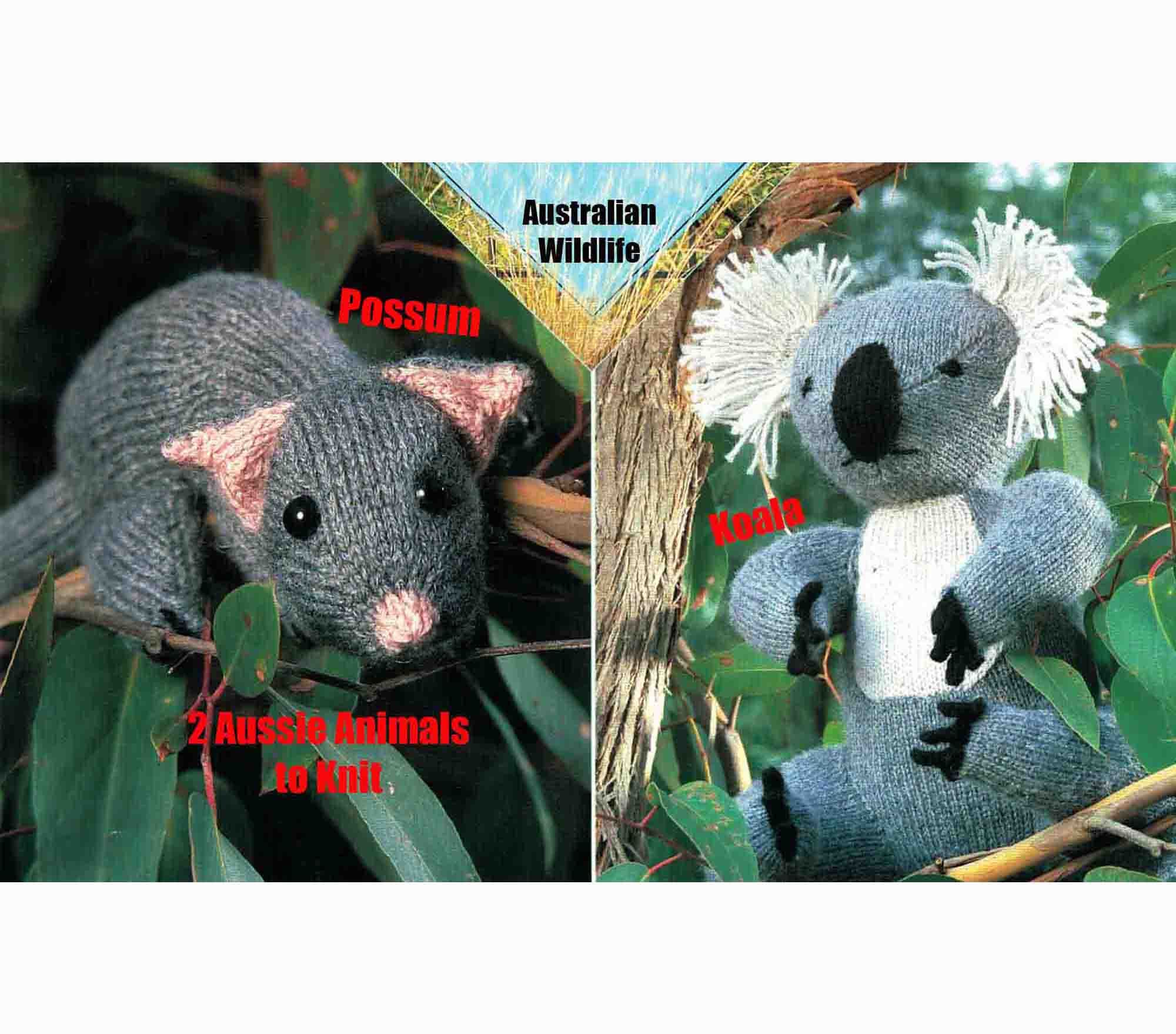 Australian Animals to Knit POSSUM & KOALA Knitting Pattern 8 - Etsy