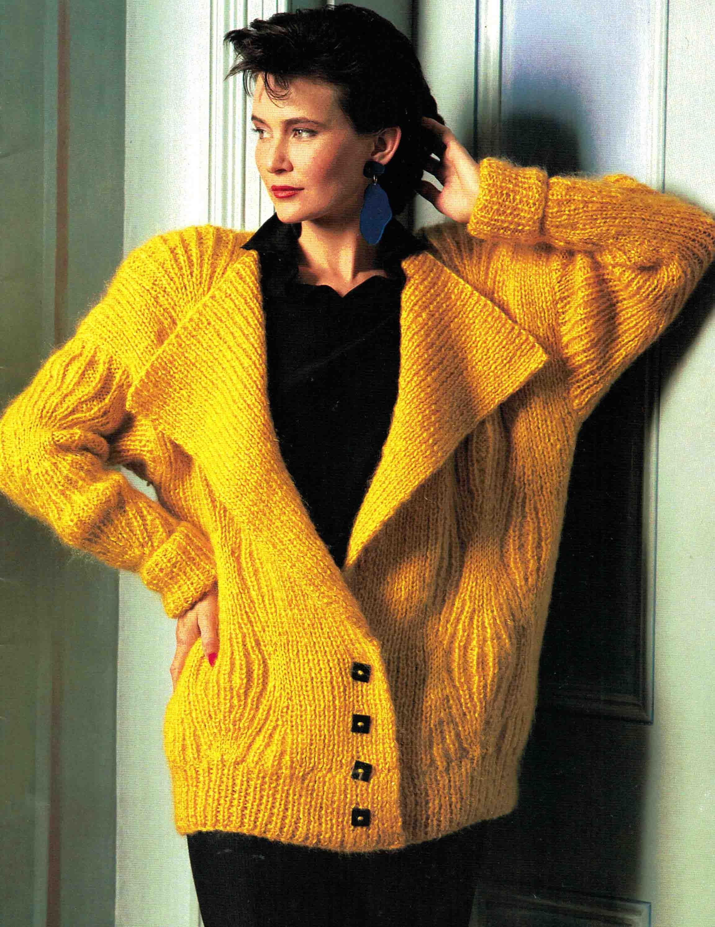 Retro 1980's Women's Jacket Cardigan Knitting Pattern - Etsy