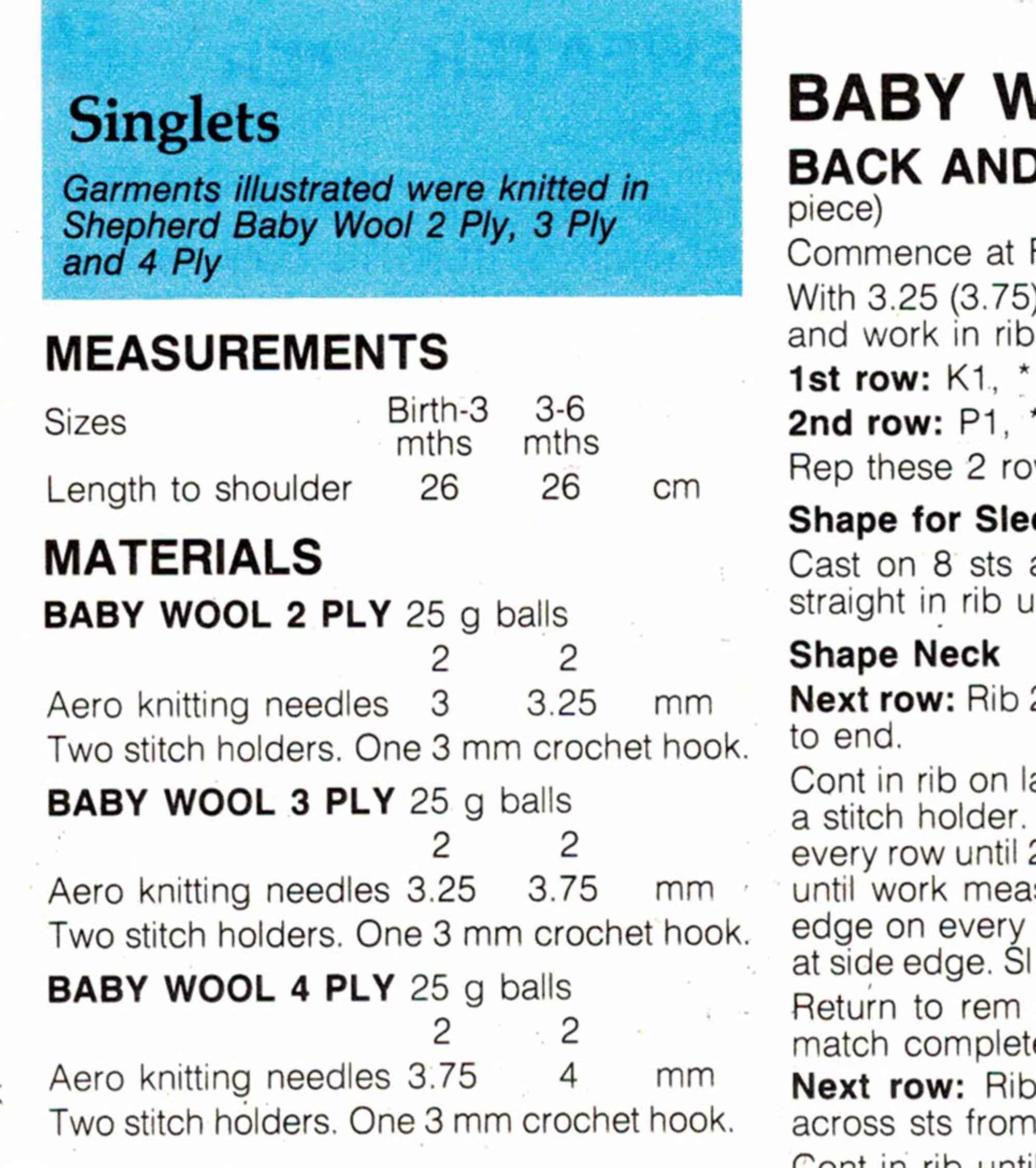 SALE Baby Singlet Vest Knitting Pattern 2 3 & 4 Ply Babies - Etsy