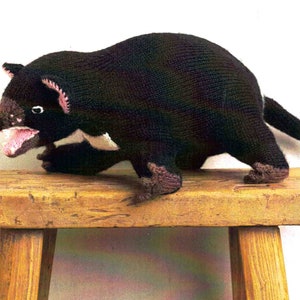 Tasmanian Devil Animal Knitting Pattern Australian Wildlife 8 Ply ...