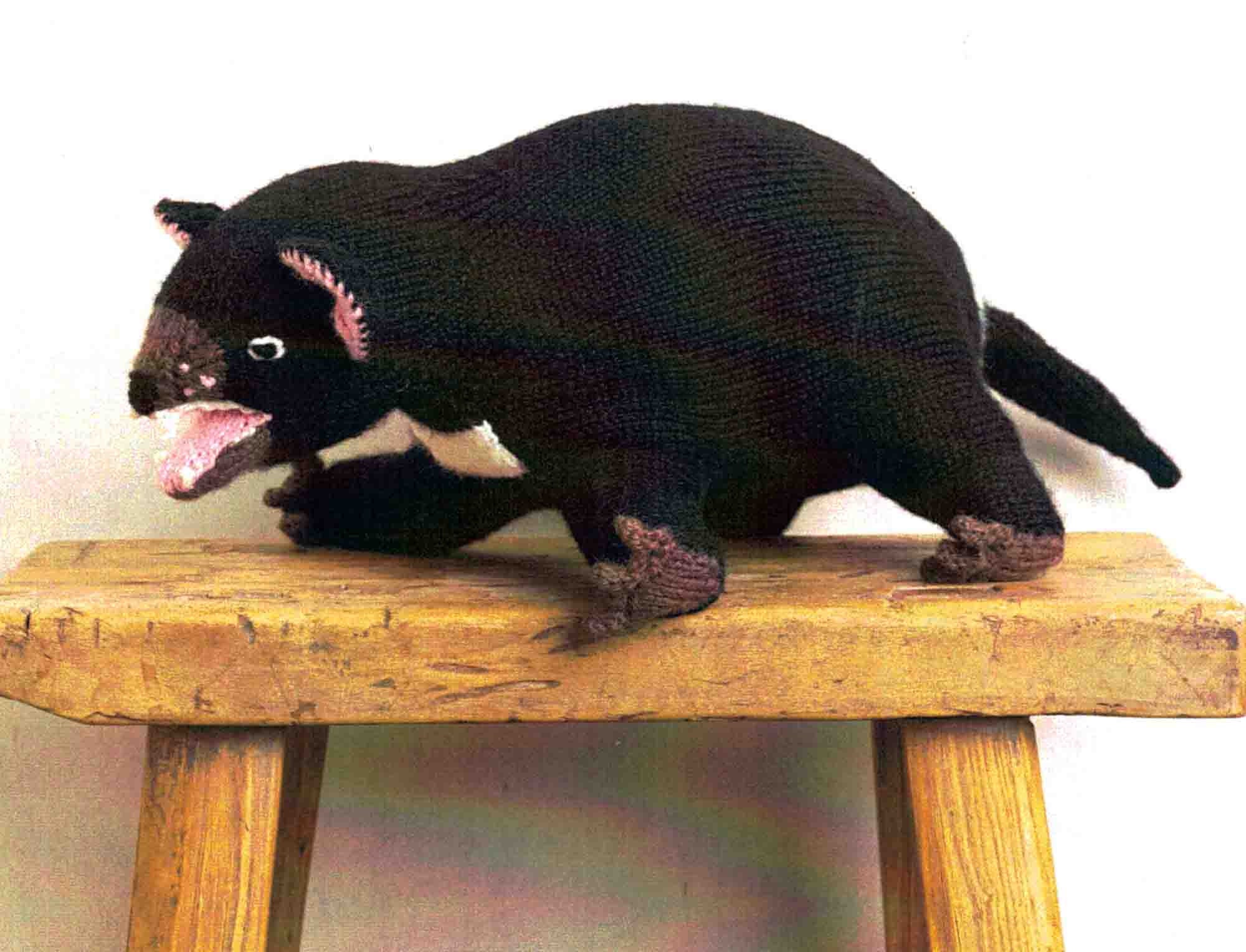 Tasmanian Devil Animal Knitting Pattern Australian Wildlife 8 - Etsy