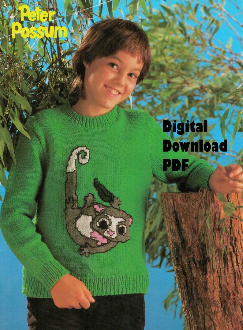 Australian Possum Knitting Pattern Sweater With Bonus Wombat & - Etsy