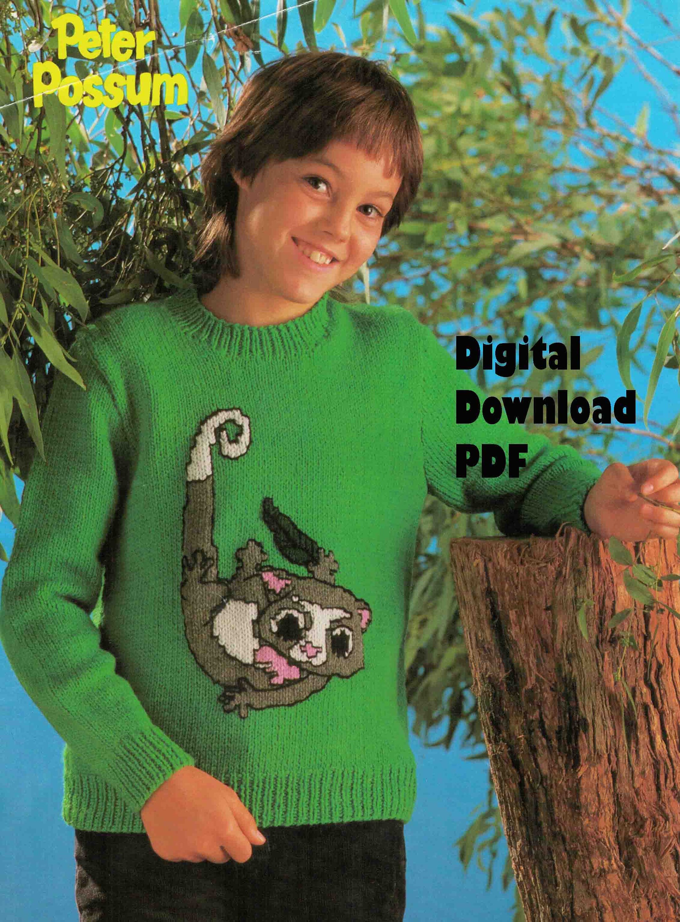 Australian Possum Knitting Pattern Sweater With Bonus Wombat ...