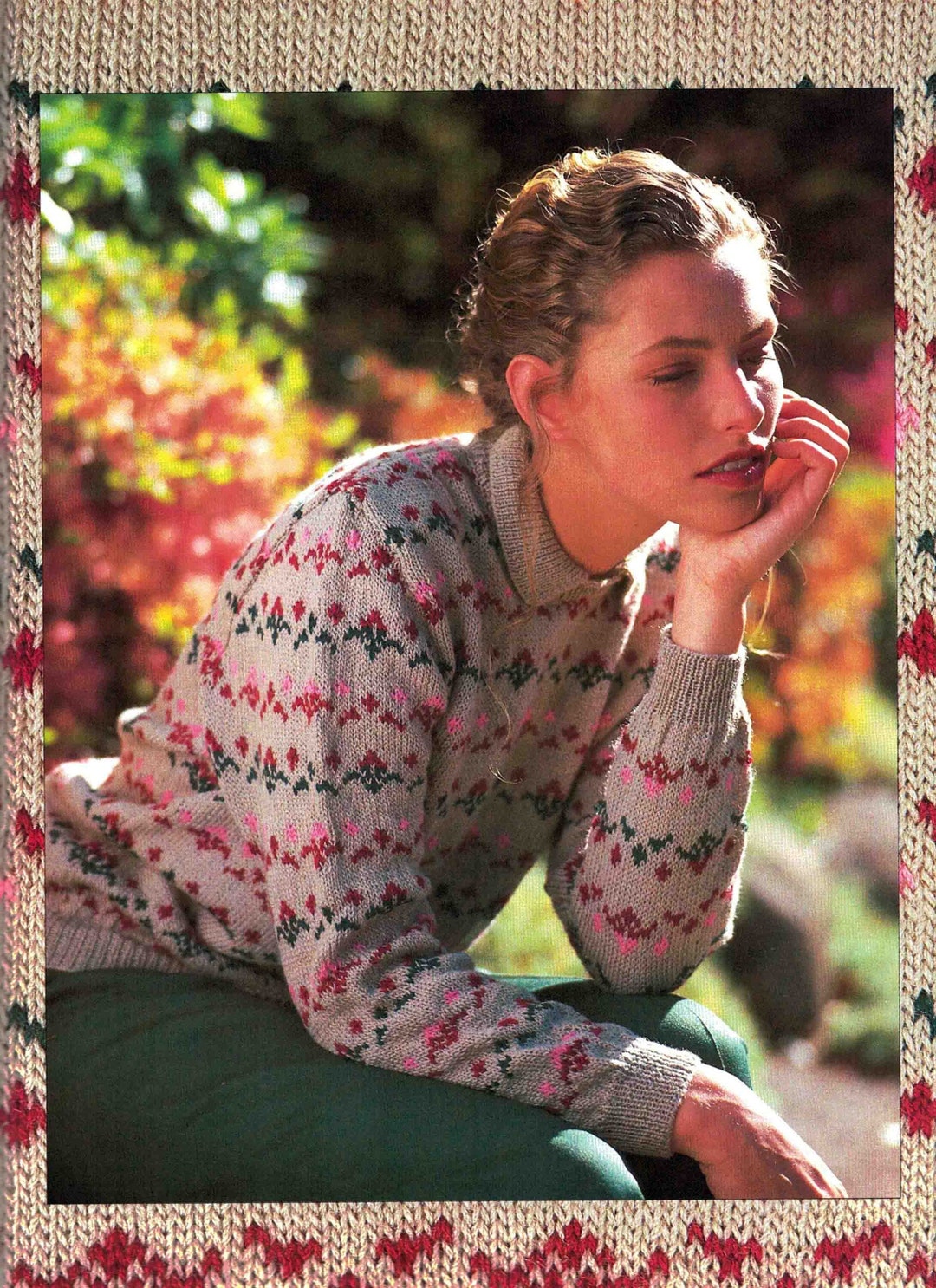 Tyrolean Style Feminine Sweater Knitting Pattern in ENGLISH Collar ...