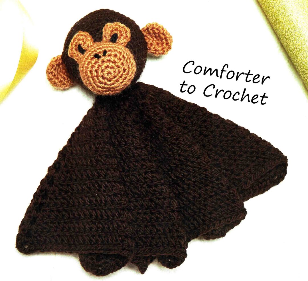 Baby Monkey Comforter Crochet Pattern Chimpanzee Snuggle Sleep Aid PDF ...