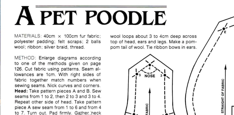 Pet Poodle Dog Soft Toy Sewing Pattern Digital Download File - Etsy