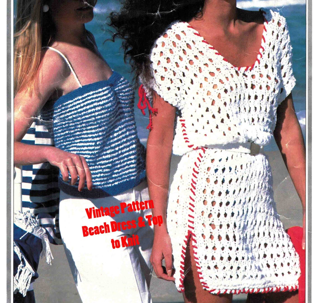 Beach Dress & Top Knitting Pattern Summer Beachwear Women's Multi-size ...
