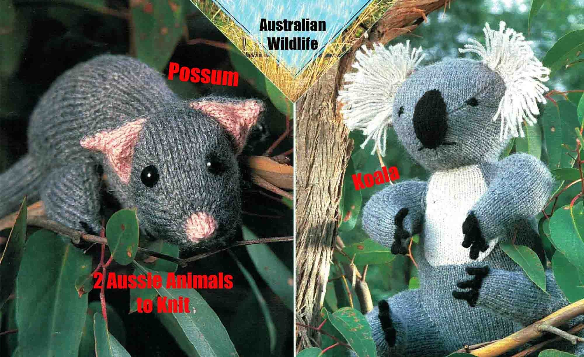 Australian Animals to Knit POSSUM & KOALA Knitting Pattern 8 - Etsy