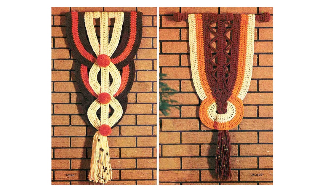 Wall Art Crochet Pattern Wall Hangings Worsted 10 Ply Crocheted Wall ...