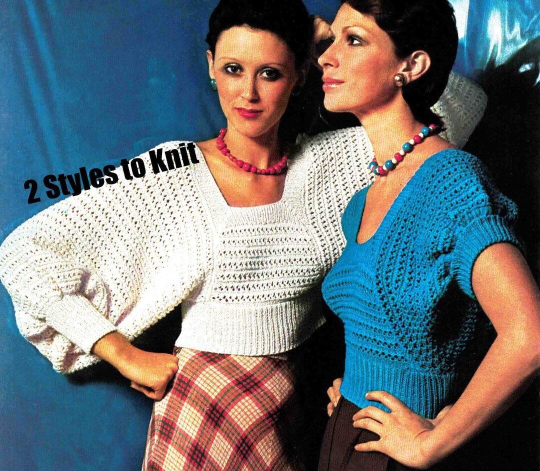 SALE Lady's Batwing Style Tops to Knit 32-36 - Etsy