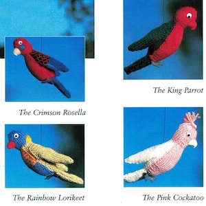 Birds Mobile 7 Knitted Native Australian Knitting Pattern Kookaburra ...