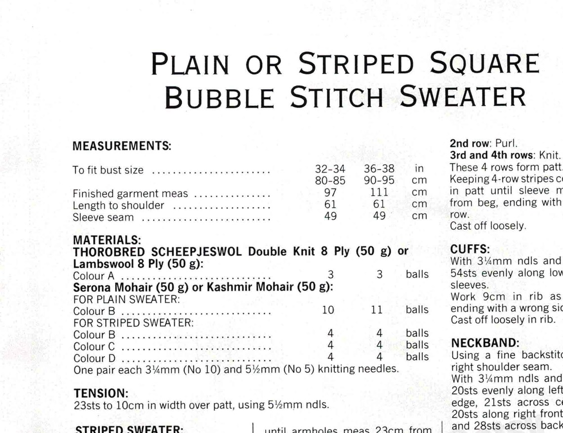Bubble Stitch Sweater Knitting Pattern 8 Ply Lady's - Etsy