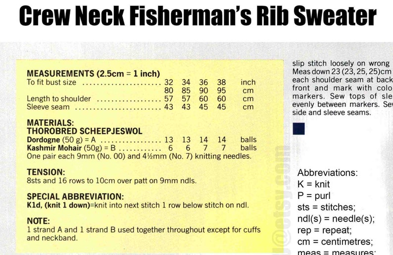 Ribbed Bulky Sweater Knitting Pattern With Mohair 12 Ply - Etsy
