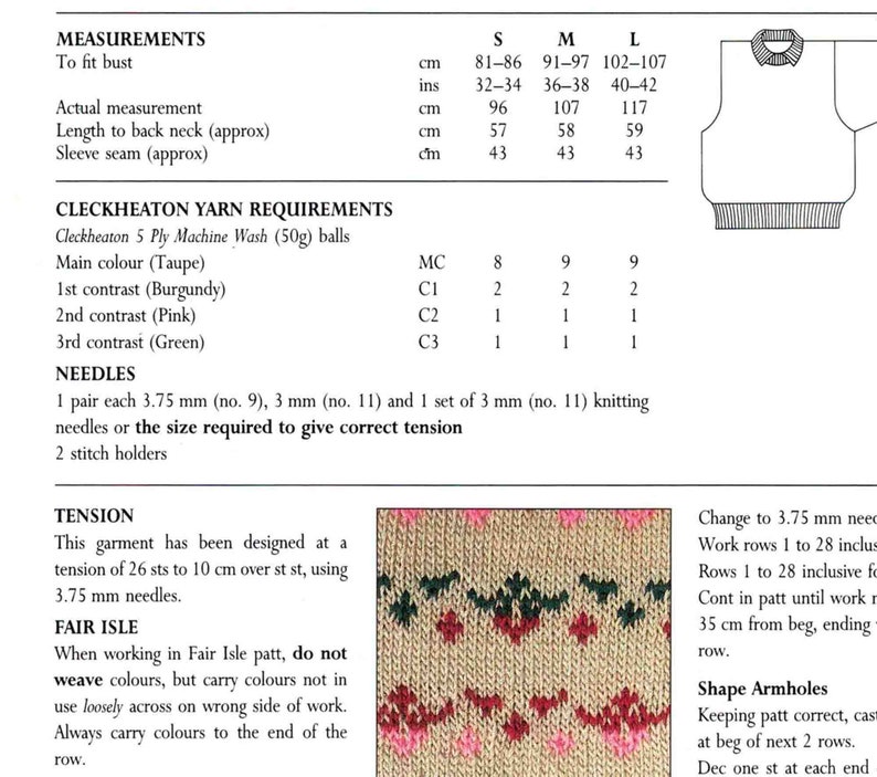 Tyrolean Style Feminine Sweater Knitting Pattern Collar & - Etsy