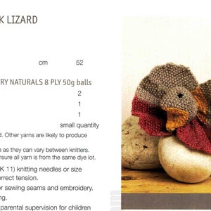 Frilled-neck Lizard Knitting Pattern DK 8 Ply Australian Soft Toy ...