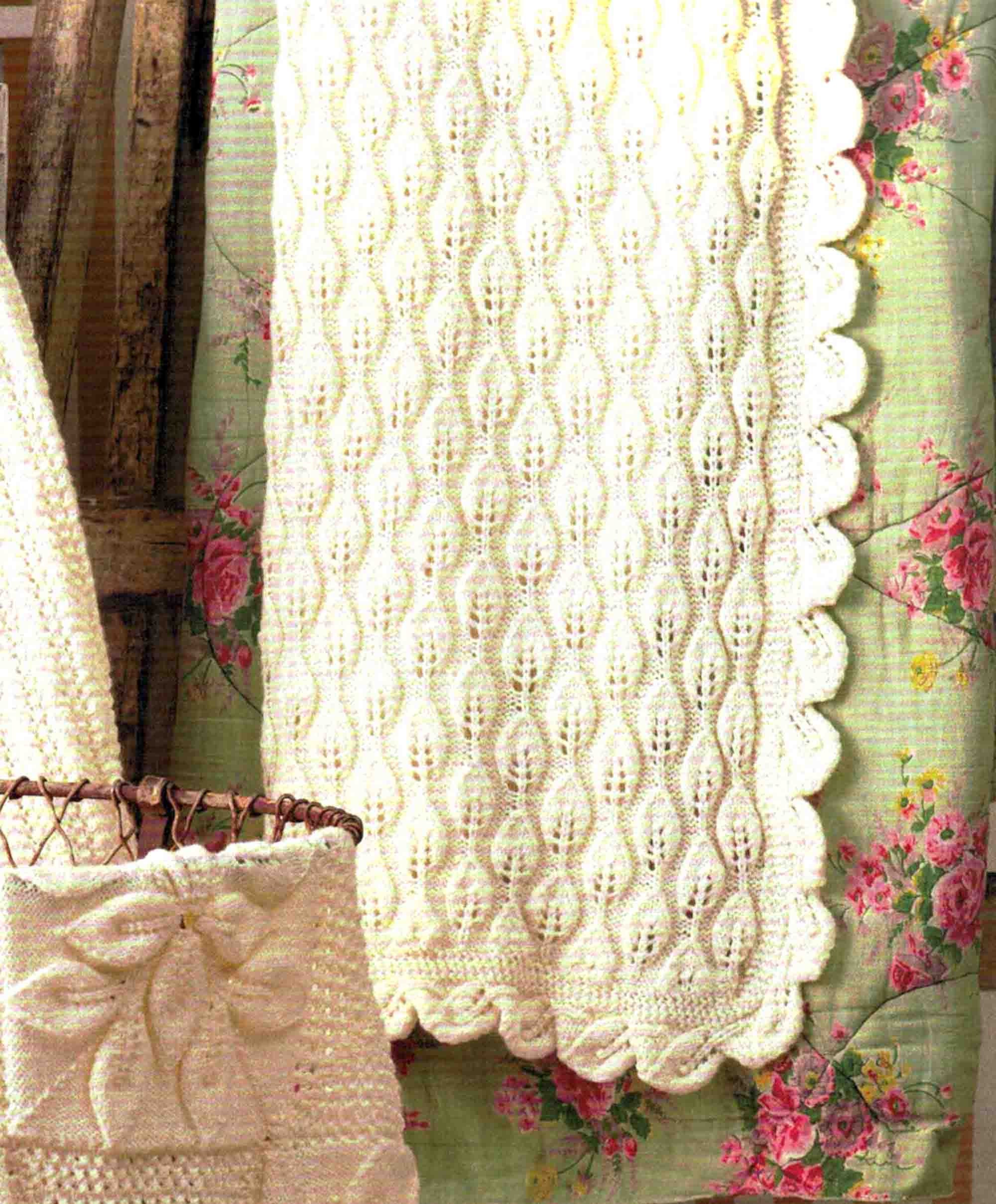Baby Shawl Leaf Design Knitting Pattern in ENGLISH 4 Ply Fingering ...