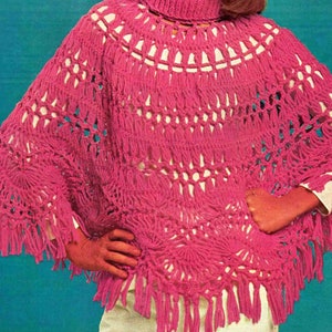 Digital 1970's Poncho Crochet Pattern in ENGLISH One Size Fits All ...