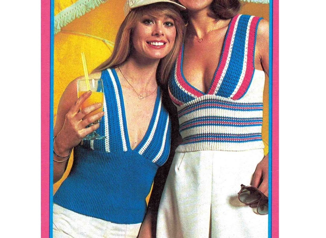 Summer Sun Tops to Knit & Crochet Vintage 1970's Patterns in ENGLISH ...
