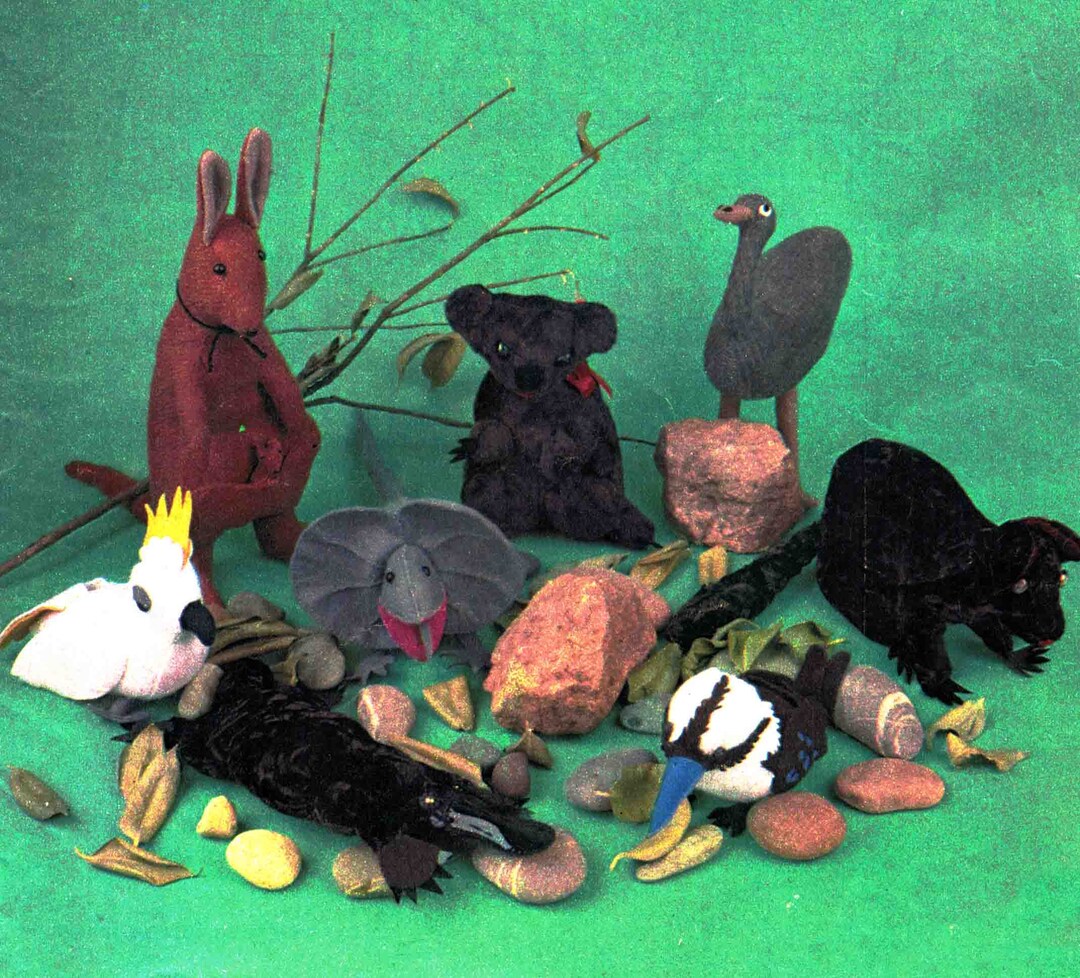Australian Toys to Make 13 Pages Sewing Pattern Guides Koala Kangaroo ...