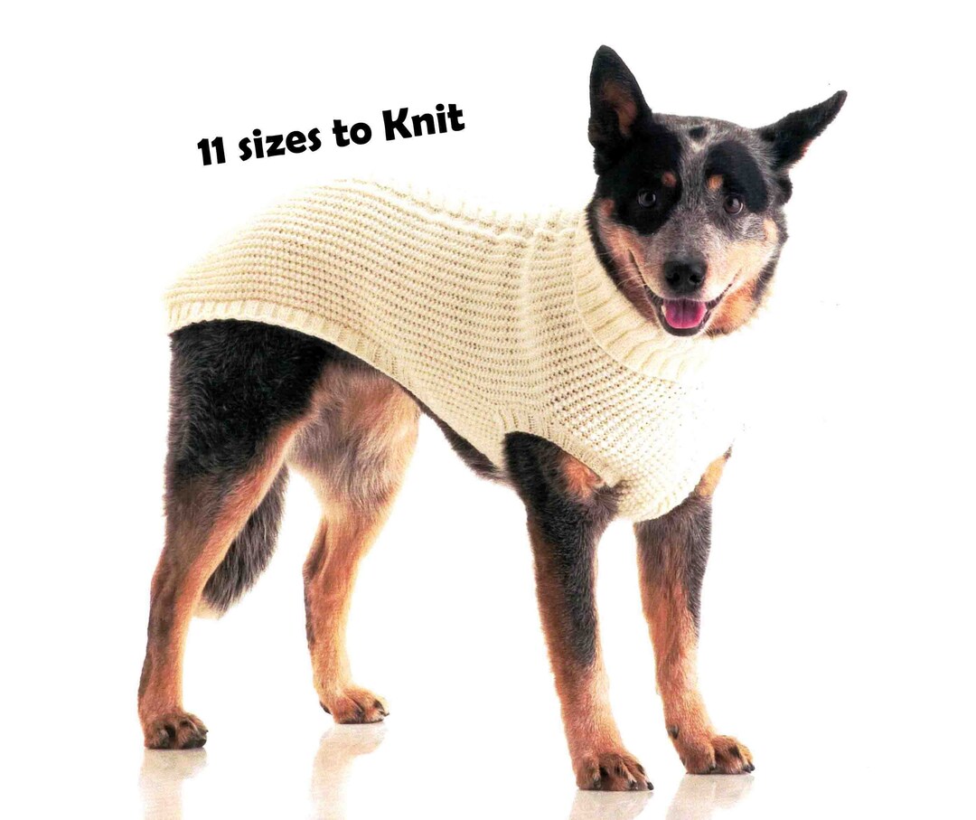 Dog Coat Sweater Polo Neck Knitting Pattern in ENGLISH 8 Ply DK Dogs 11 ...