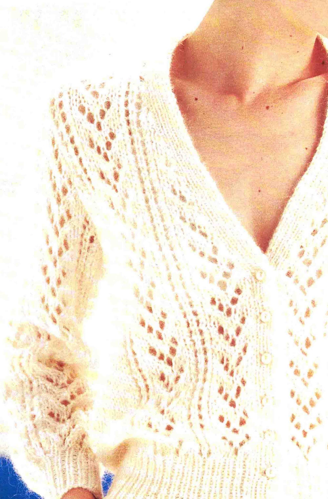 Lacy Cardigan Knitting Pattern Lace Panels Openwork Sexy - Etsy