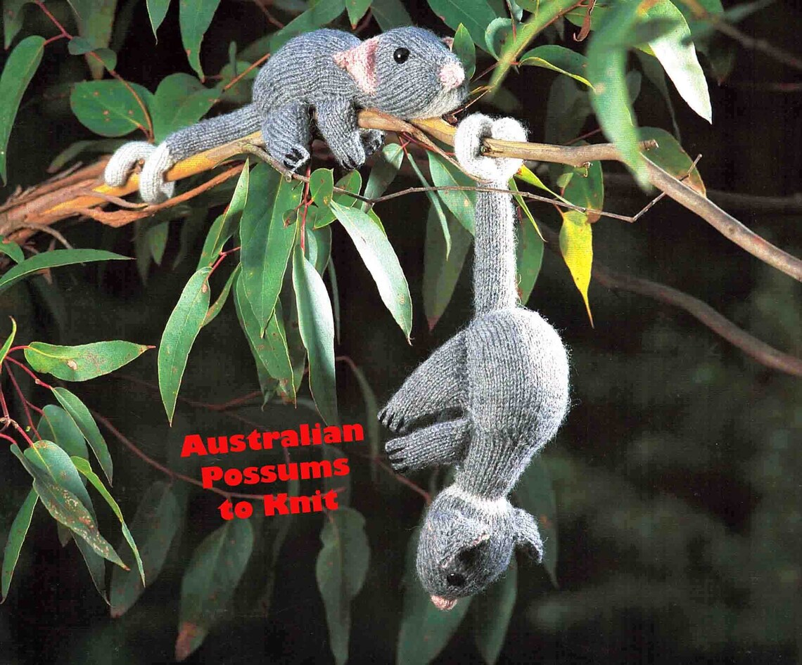 Australian POSSUMS Animal Knitting Pattern DK 8 Ply Light Worsted Yarn ...