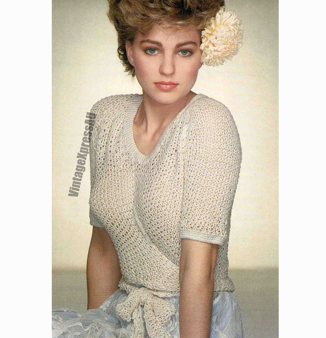 Crossover Lacy Wrap Top Knitting Pattern 2 Yarn Thicknesses Women's 3 ...