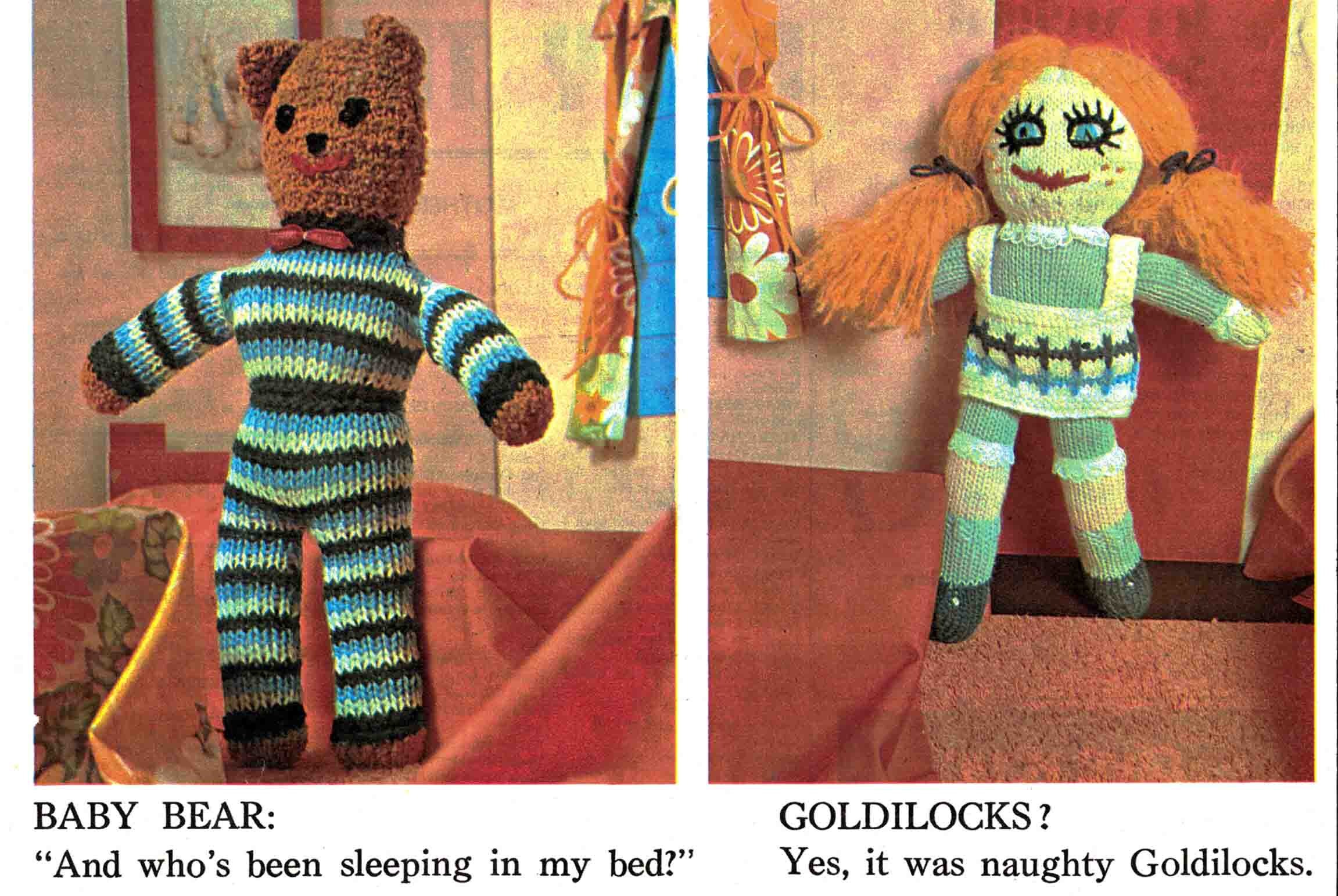 Goldilocks & the 3 Bears Knitting Pattern Vintage Nursery - Etsy UK