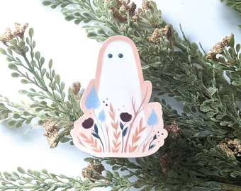Ghost Sticker Floral Ghost Sticker Cute Spooky Halloween - Etsy