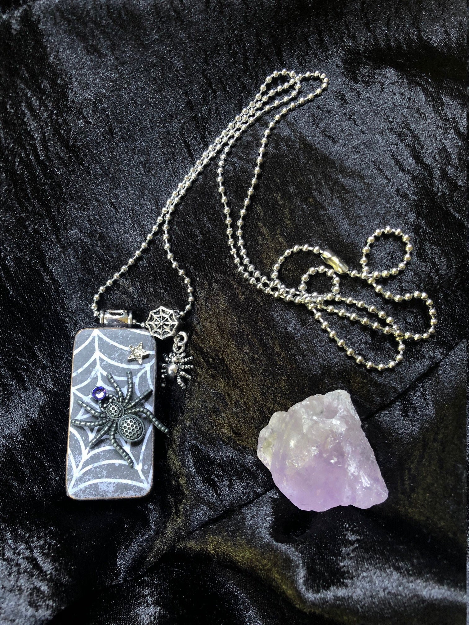 Lucky Spider Altered Domino Pendant - Etsy