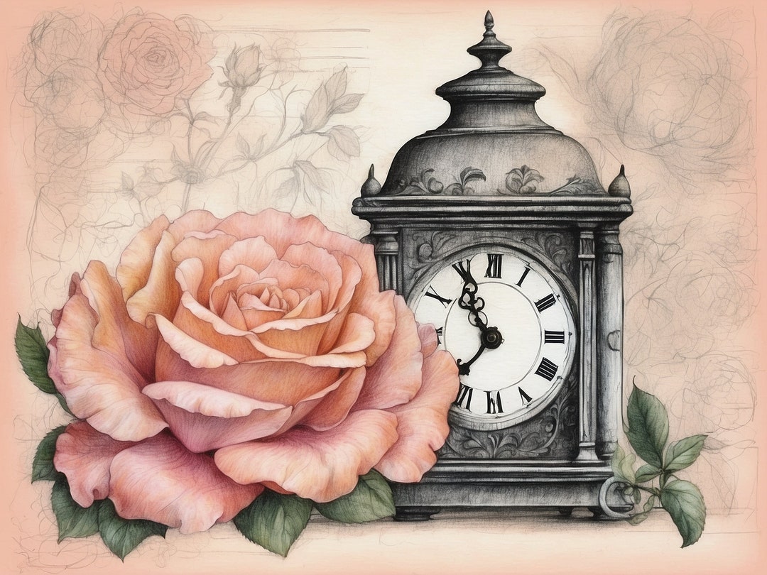 Floral Clock Design - Etsy