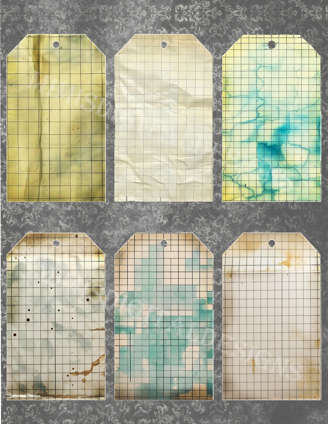 Grunge Tags for Junk Journal, Printable , Download, Digital Design ...