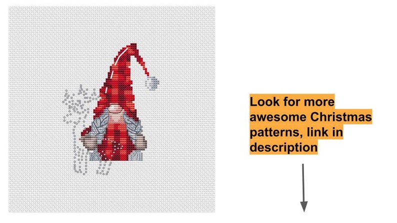 Buffalo Plaid Cross Stitch Pattern Gnome Red Counted Cross - Etsy