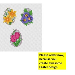 Easter Cross Stitch Pattern, Easter Eggs Pdf, Small Eggs for Card, Blackwork Pattern, Spring ...