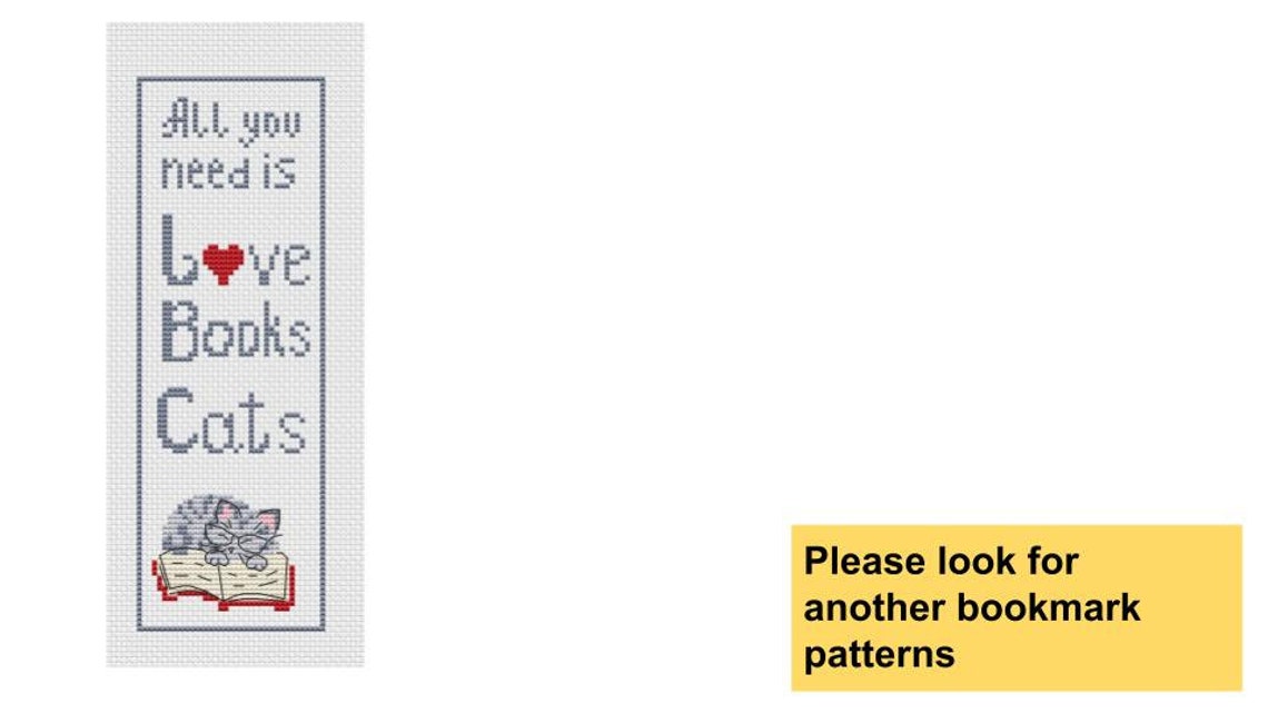 Bookmark Cross Stitch Pattern Books Cross Stitch Pdf | Etsy