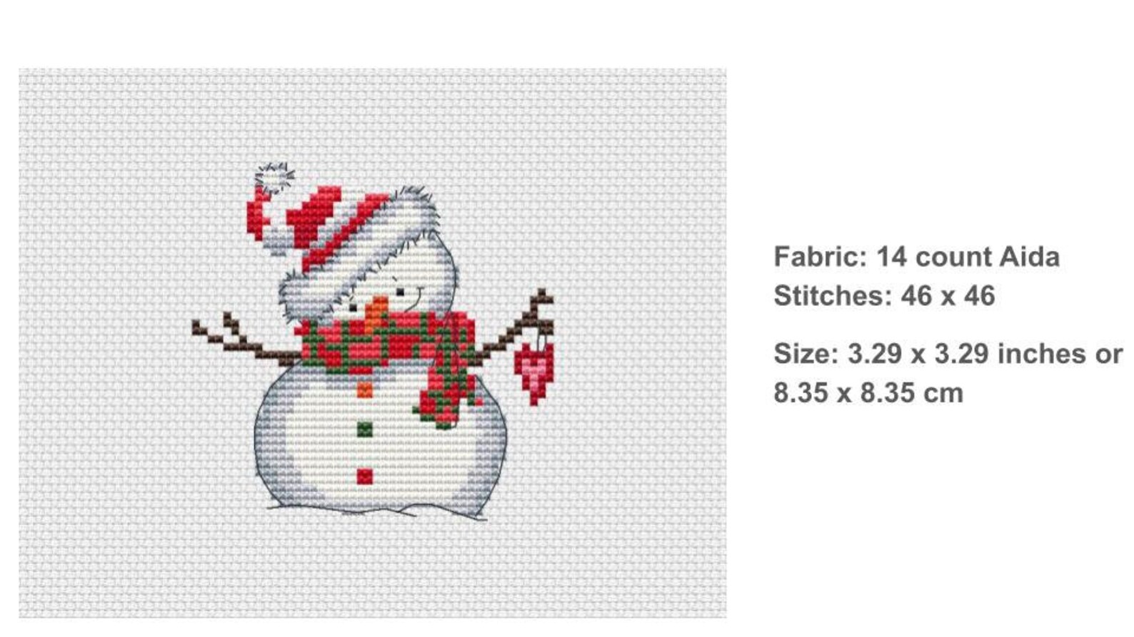 Snowman Cross Stitch Pattern Christmas Cross Stitch Pdf Xmas - Etsy