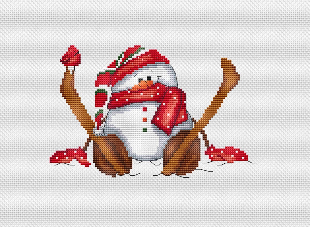 Snowman Cross Stitch Pattern Christmas Cross Stitch Pattern Pdf Small ...