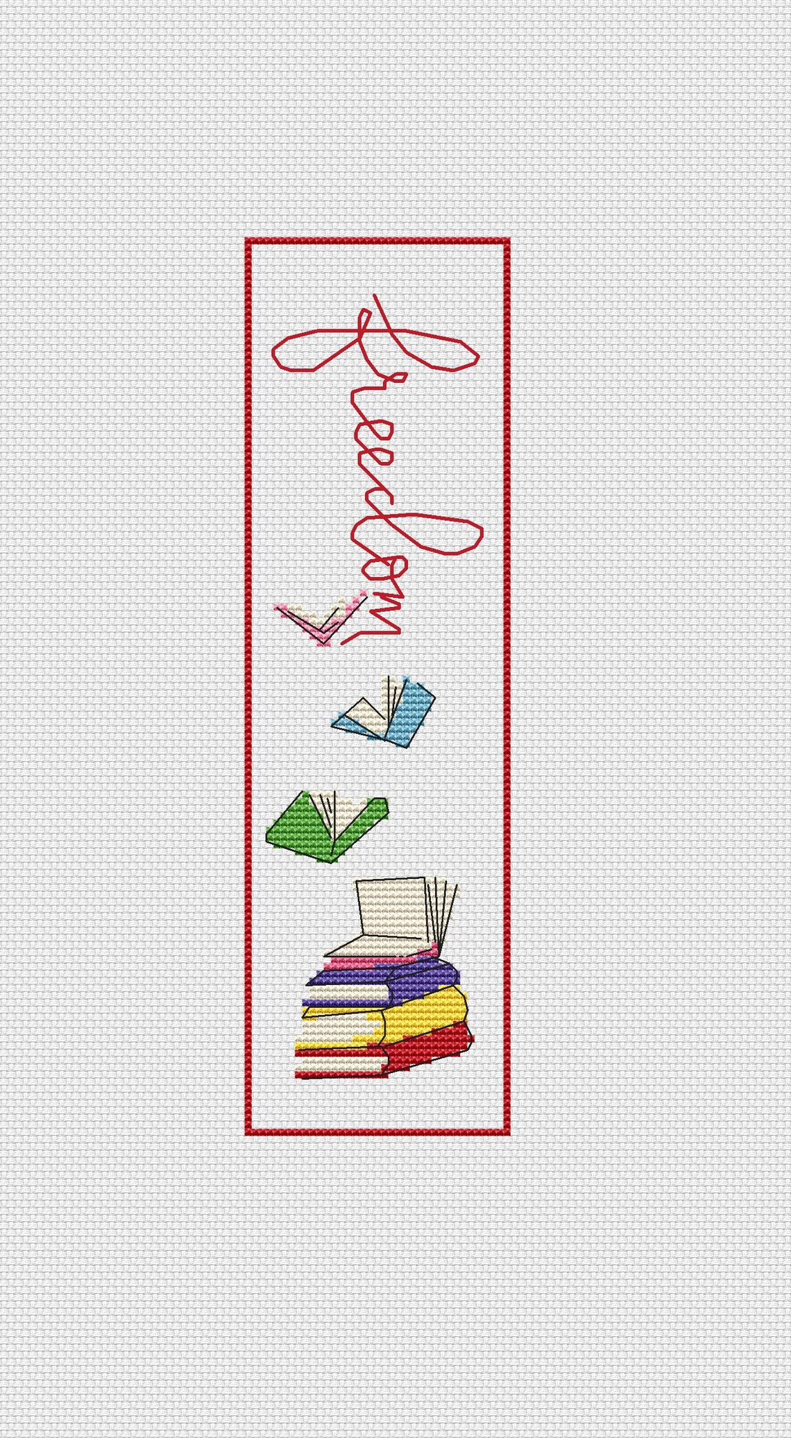 Bookmark Cross Stitch Pattern Books Cross Stitch Pdf - Etsy