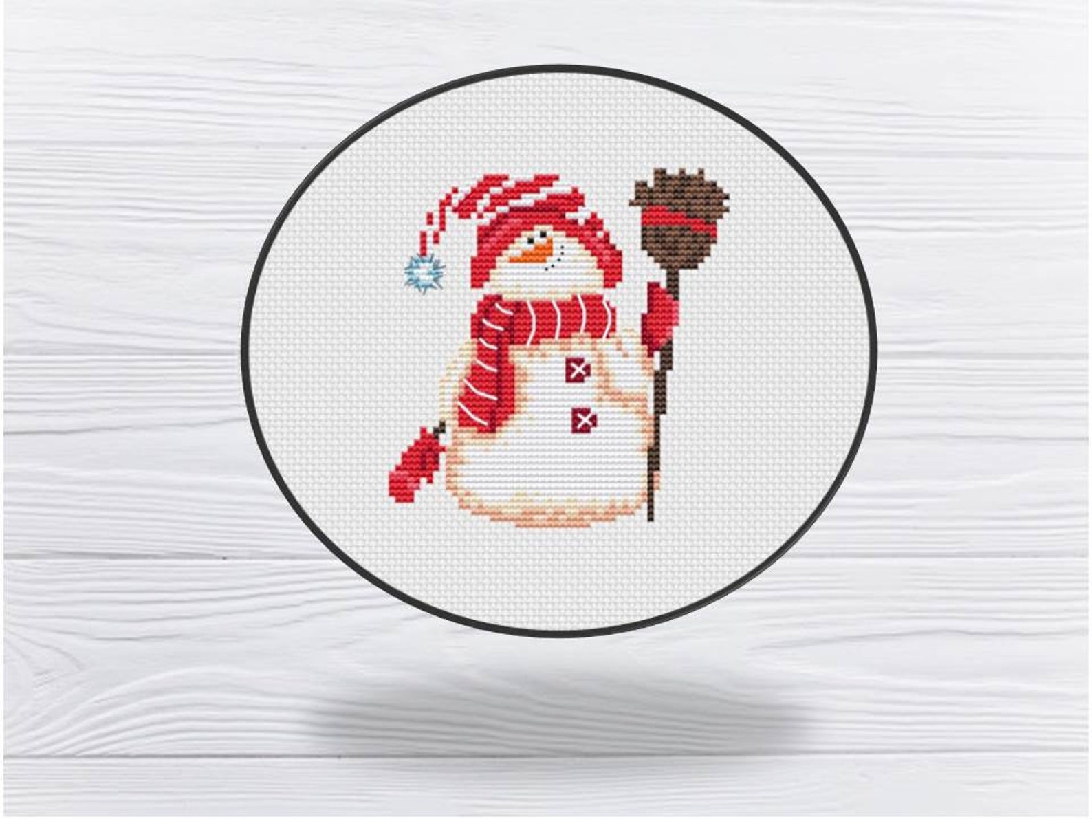 Snowman Cross Stitch Pattern Christmas Modern Pdf Snowmen - Etsy