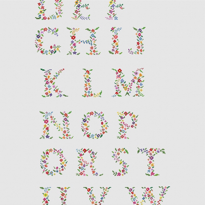 Cross Stitch Initial - Etsy