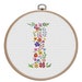 Monogram I Cross Stitch Pattern Floral Initial Xstitch - Etsy