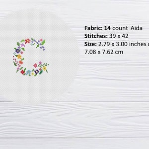 Letter G Cross Stitch Pattern Pdf Monogram Floral Small - Etsy