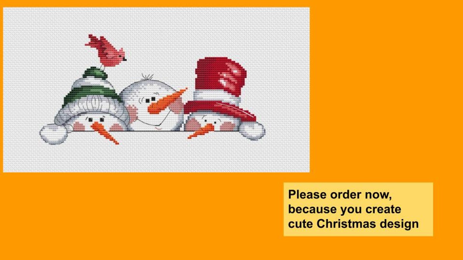 Snowmen Cross Stitch Pattern Christmas Cross Stitch Pdf Cute - Etsy