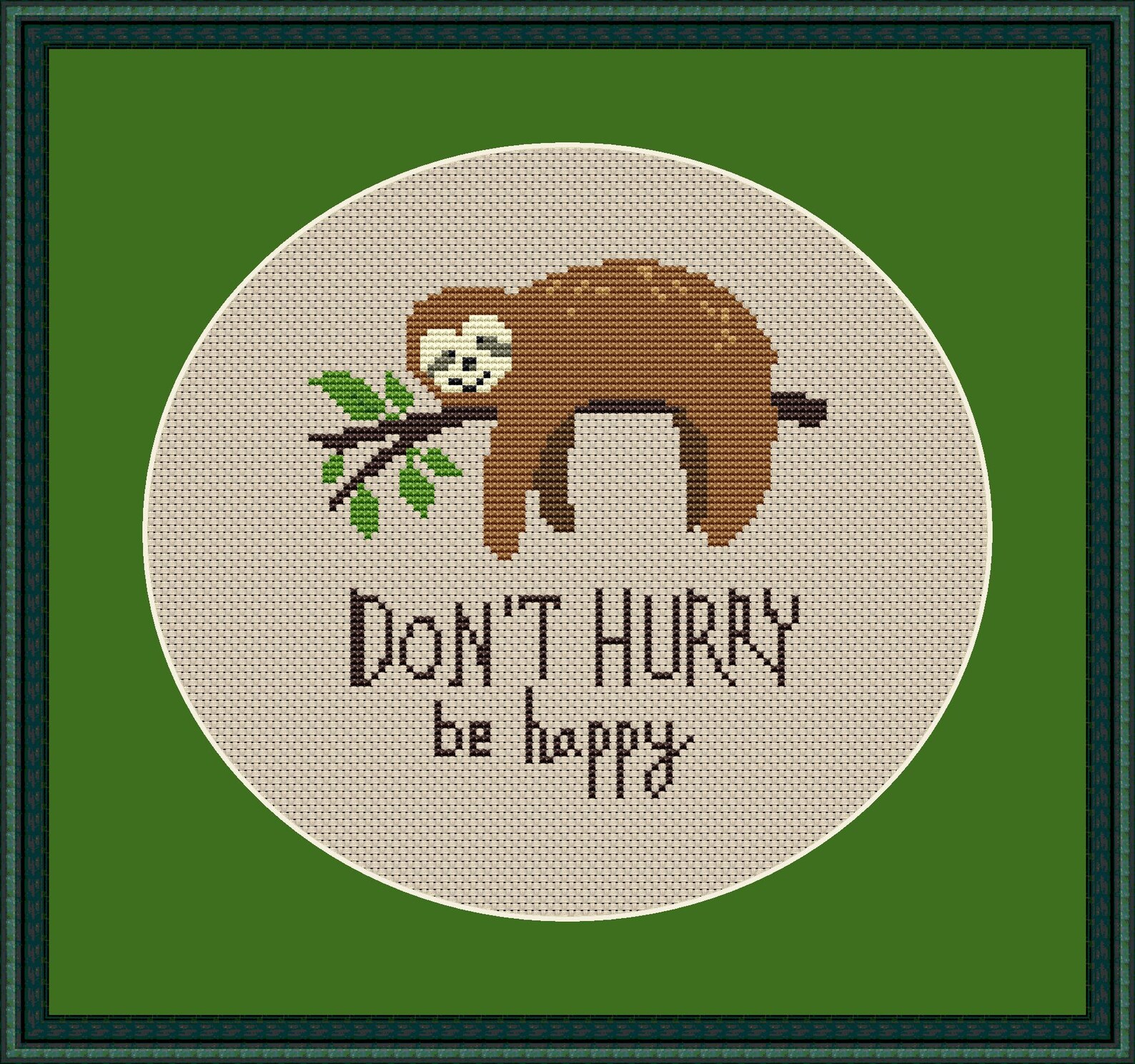 Cute Sloth cross stitch pattern PDF subversive cross stitch | Etsy