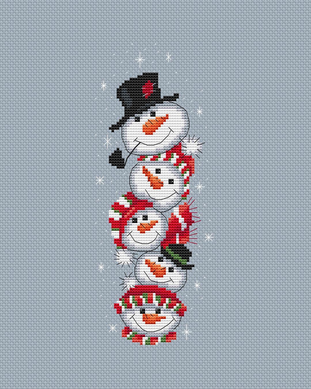 Snowman Cross Stitch Pattern Pdf Christmas Counted Cross Stitch ...