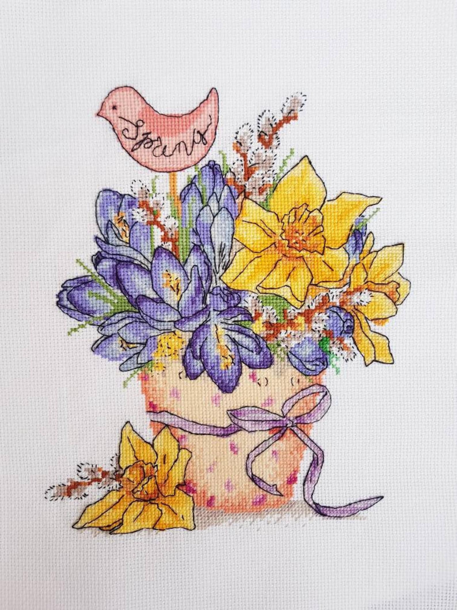 Flower Spring Cross Stitch Pattern Pdf Floral Mothers Day | Etsy